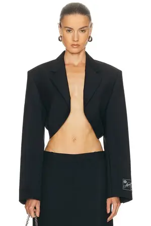 Alexander Wang Cropped Drape Back Blazer