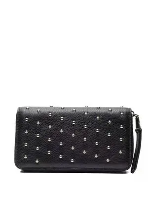POCHE PARIS Studded Zip Wallet - Black