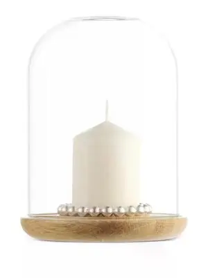 Christofle Glass-dome Pearl Candle Holder - Brown