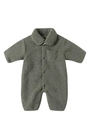 QUINCY MAE Reversible Fleece Romper - Forest