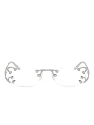 Prada Rimless Metallic-detail Glasses