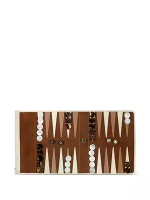 HECTOR SAXE Leather Travel Backgammon - Brown