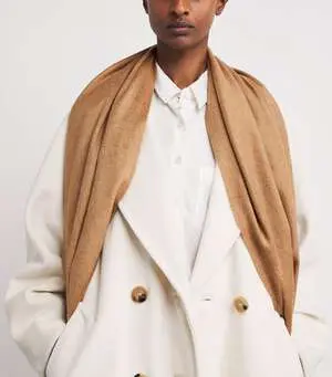 Max Mara Camel Logo Scarf