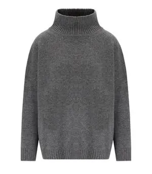 Max Mara Borgia Anthracite Turtleneck Sweater - Grey