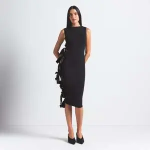 SKIMS Cloud Bow Midi Dress - Onyx