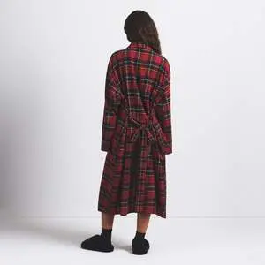 sachin and babi light blue dress Plaid Xmas Nighties Victorian Holiday Plaid Cotton Flannel Long Sleeve  Waltz Nightgown main image 1