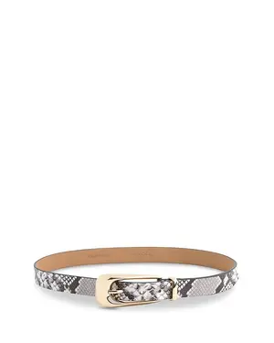 Ettika Signature Snake Embossed Leather Belt - Grey Snake