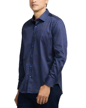Robert Graham Talbot Cotton Blend Button Down Shirt
