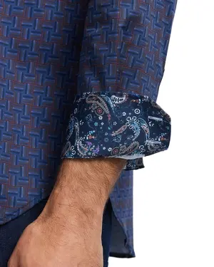 Robert Graham Talbot Cotton Blend Button Down Shirt