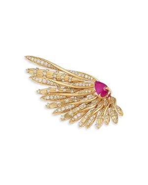 Bloomingdale'S Ruby And Diamond Angel Wing Pin In 14k Yellow