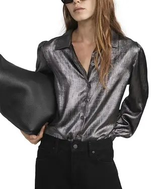 FRAME The Shiny Staple Blouse
