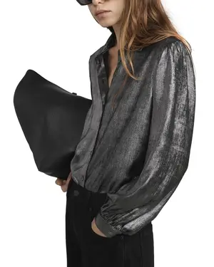 FRAME The Shiny Staple Blouse