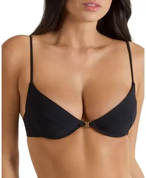 Kiki De Montparnasse Lace-up Demi Bikini Top - Black
