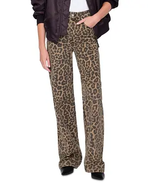 ANINE BING Hugh High Rise Jeans - Leopard