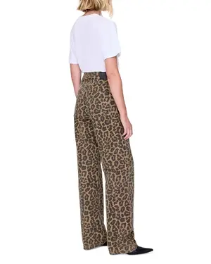 ANINE BING Hugh High Rise Jeans - Leopard
