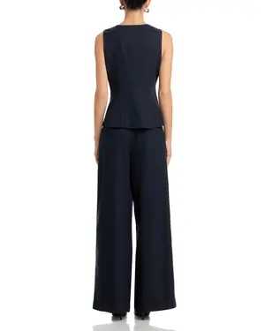 Aqua Pinstripe Rhinestone Button Pants