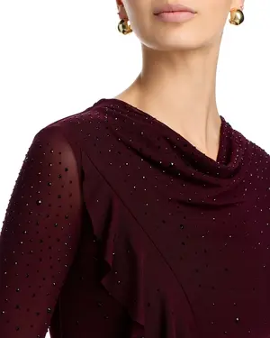 Aqua Embellished Mesh Dress