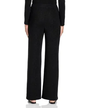 Aqua Shimmer Knit Wide Leg Pants Exclusive - Black