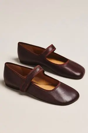 Maeve Square-toe Mary Jane Flats - Brown