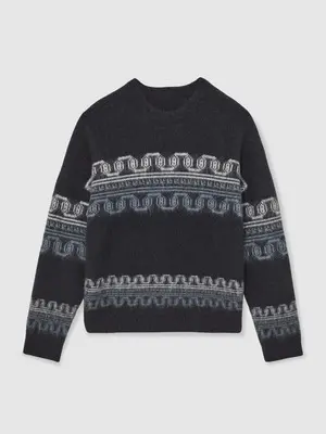 REISS Wool-alpaca Blend Fair Isle Jumper