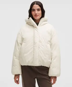 Lululemon Bubble-hem 600-down-fill Puffer Jacket - Light Ivory