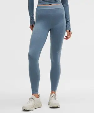 Lululemon Wool-blend Base Layer Tight 28 - Steel Blue/true Navy