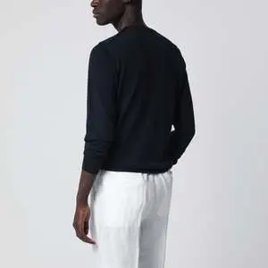 DRUMOHR Navy Wool Crew-neck Sweater - Blue