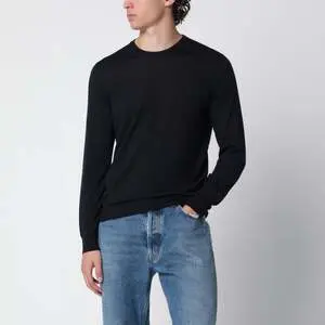 DRUMOHR Navy Wool Crew-neck Sweater - Blue