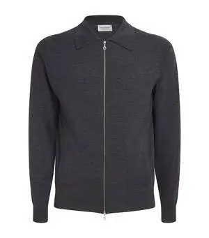 John Smedley Merino Wool Hybrid Overshirt - Grey