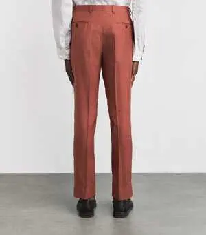 Brioni Silk-cashmere Slim Tailored Trousers