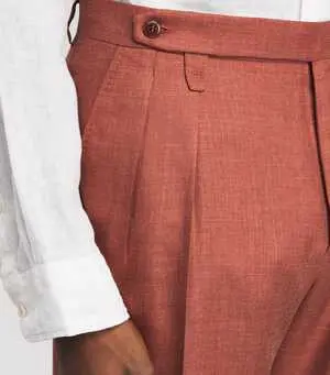 Brioni Silk-cashmere Slim Tailored Trousers