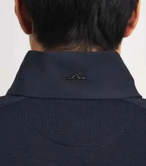Paul & Shark Virgin Wool-silk Quarter-zip Sweater - Navy