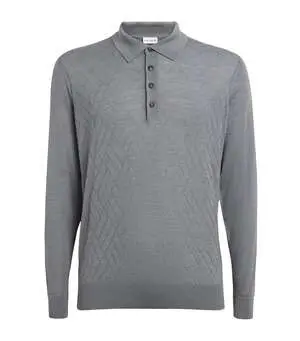 Pal Zileri Wool Long-sleeved Polo Shirt