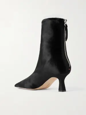 AeydĒ Elina Pony Hair Ankle Boots