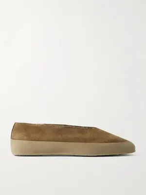 Le Monde Beryl Shearling-lined Suede Ballet Flats - Neutrals