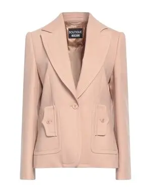 Moschino Woven Blazer With Brand Logo - Pink
