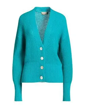 120% Lino Knit Cardigan Blue
