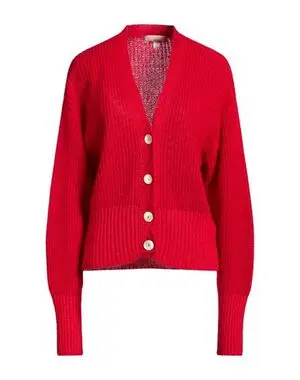 120% Lino Knit Cardigan - Red