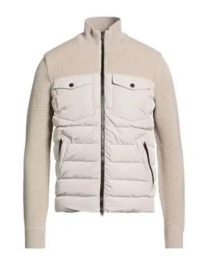 Herno Puffer Jacket In Virgin Wool And Polyester - Grey