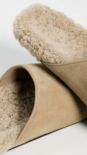 Jenni Kayne Shearling Ashby Clogs - Sand