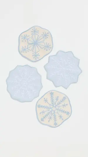 PIECEWORK Set Of Snowflake Napkins