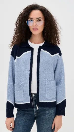 BAILEY ROSE Cowboy Graphic Knit Cardigan