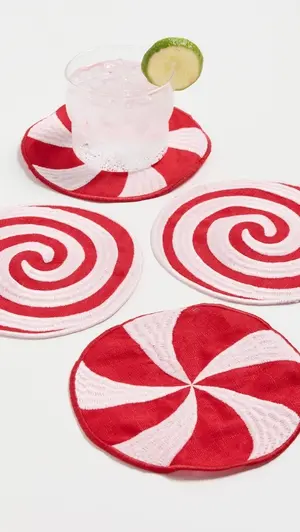 PIECEWORK Peppermint Napkins Set Of Four