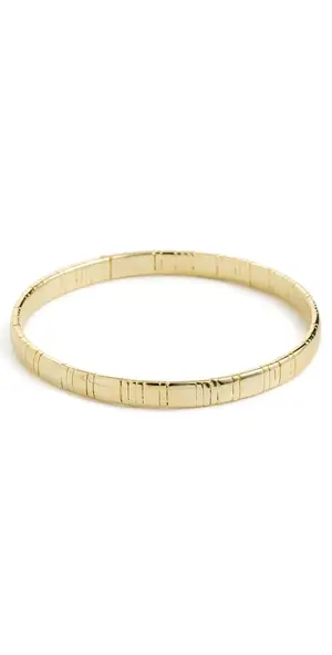 Shashi Striated Bangle Bracelet - Gold