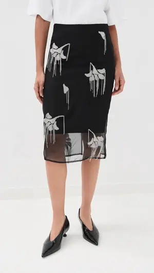 RÓHE Embellished Tulip Silk Skirt