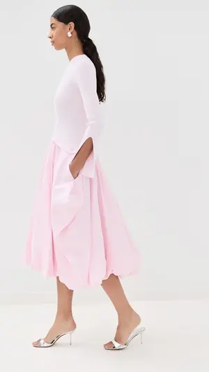 Simkhai Kenlie Long Sleeve Midi Dress - Blush