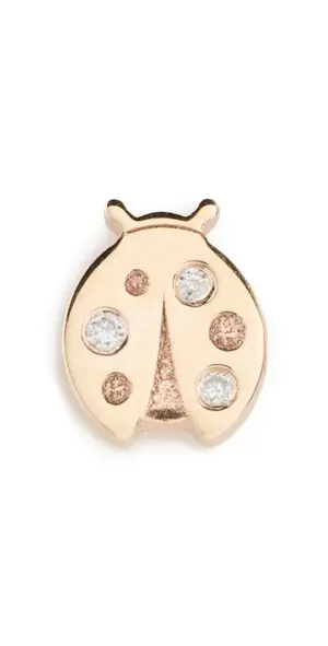 Zoe Chicco 14k Gold Diamond Ladybug Single Stud Earring - Yellow Gold