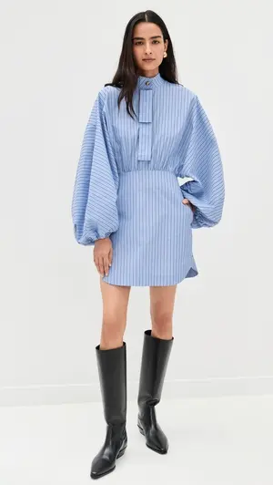 Zimmermann Drawstring Stripe Mini Dress