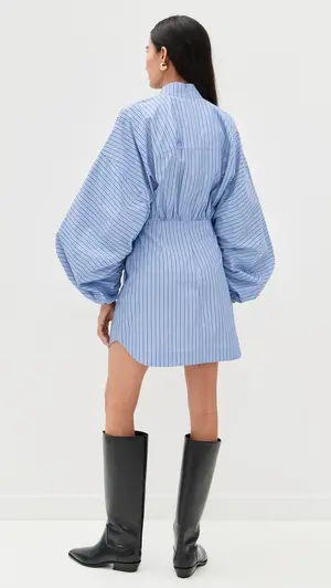 Zimmermann Drawstring Stripe Mini Dress