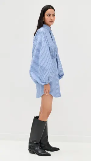 Zimmermann Drawstring Stripe Mini Dress